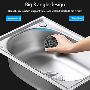 Stainless Steel Sink, Freestanding Kitchen Sink, Utility Sink with Hot and Cold Water Tap, Storage Rack, Suitable for Indoor, Garage, Laundry Room, Kitchen, Bathroom, etc. ( Size : 59*44*80cm/23*17*31