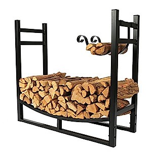 1. GO 33" Indoor Outdoor Heavy Duty Firewood Log Rack with wood Holder, 30 Inch Tall