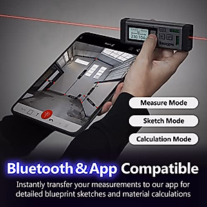The First Bilateral Laser Measurement Tool - MAGPIE VH-80, 262ft/80m Dual Laser Distance Meter with Bluetooth App Connection, Laser Measure with 2 Bubble Levels for Fast, Precise Results