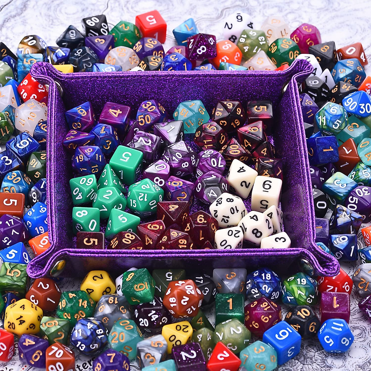 Amiven DND Dice Sets 30 x 7 (210pcs) Polyhedral RPG Dice for Dungeons and Dragons Tabletop Role Playing Adventure Games, with a Large Drawstring Bag