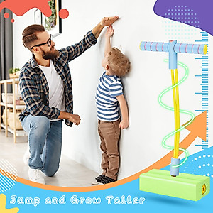 Deekin 5 Pcs Foam Pogo Jumper Stick Pogo Toy Valentines Present Foam Bungee Jumper Bulk Makes Squeaky Sounds for Teens Adults Outdoor Indoor Fun Gifts Toys Supports up to 250lbs