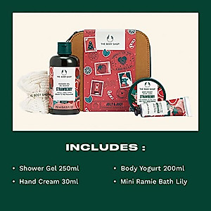 The Body Shop Jolly & Juicy Strawberry Essentials Gift Set – Seriously Sweet and Refreshing Vegan Body Care Gift – 4 Items