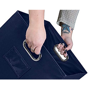 Niche Cubo Set of 6 Foldable Fabric Storage Bin with Label Holder- Blue