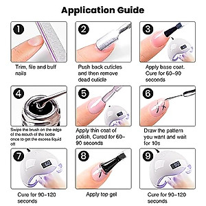 RARJSM Metallic Silver Gel Liner Nail Art 3D Mirror Chrome Effect Gel Nail Polish 8ml Build in Thin Brush Metal Painted Drawing Striper Gel Polish Soak off Curing Requires for Home Salon Diy Painting