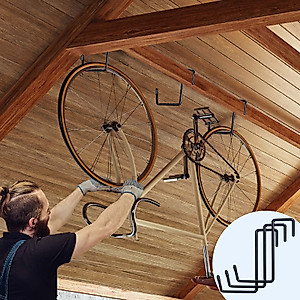 Large Vinyl Coated Heavy Duty Garage Storage Utility Hanging Hooks(6 Pack)Rafter Hanger Hook Hanging Tools Bicycle Hooks Ladder Hooks for Fence Pool Cover Hook Sport Equipment Garage Storage Organizer