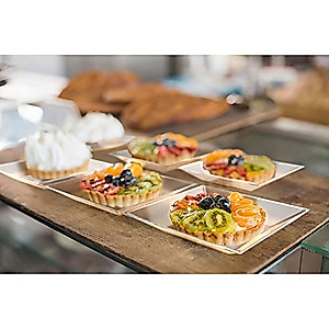Mini Disposable Appetizer Plates - 100 Pack 2.95 In. x 2.95 in. Crystal Clear Plastic Dessert Plates - Elegant Design for Weddings, Birthdays, and Formal Parties - Stackable and Convenient - BPA Free