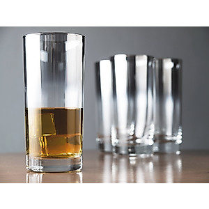 Barski Highball Glass -Drinking Tumblers - Glasses - Smoked - for Water, Juice, Wine, Beer and Cocktails - Set of 4-12 Oz. - Made in Europe