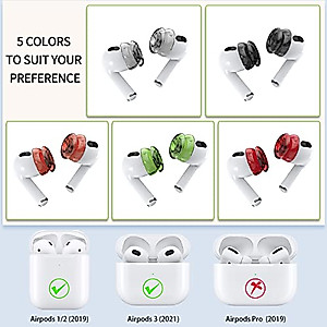 [5 Pairs]for AirPods 2/AirPods 3 Ear Tips Covers(Soft Silicone), Woocon AirPods Silicone Ear Covers Accessories Compatible with AirPods 3rd Generation & AirPods 2 & AirPods1 [Not Fit in Charging Case]