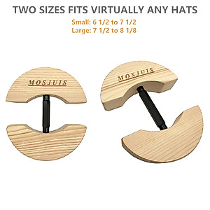MOSJUIS Hat Stretcher Adjustable to All Hats Size Hat Stretchers for Fitted Hats Hat Shaper for Men Cowboy Hats Baseball Caps