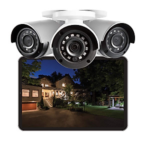 Lorex 4K Security Camera System, Ultra HD Indoor/Outdoor Analog Wired Bullet Cameras with Motion Detection Surveillance, Color Night Vision and Active Deterrence, 2TB 8 Channel DVR, 4 Cameras