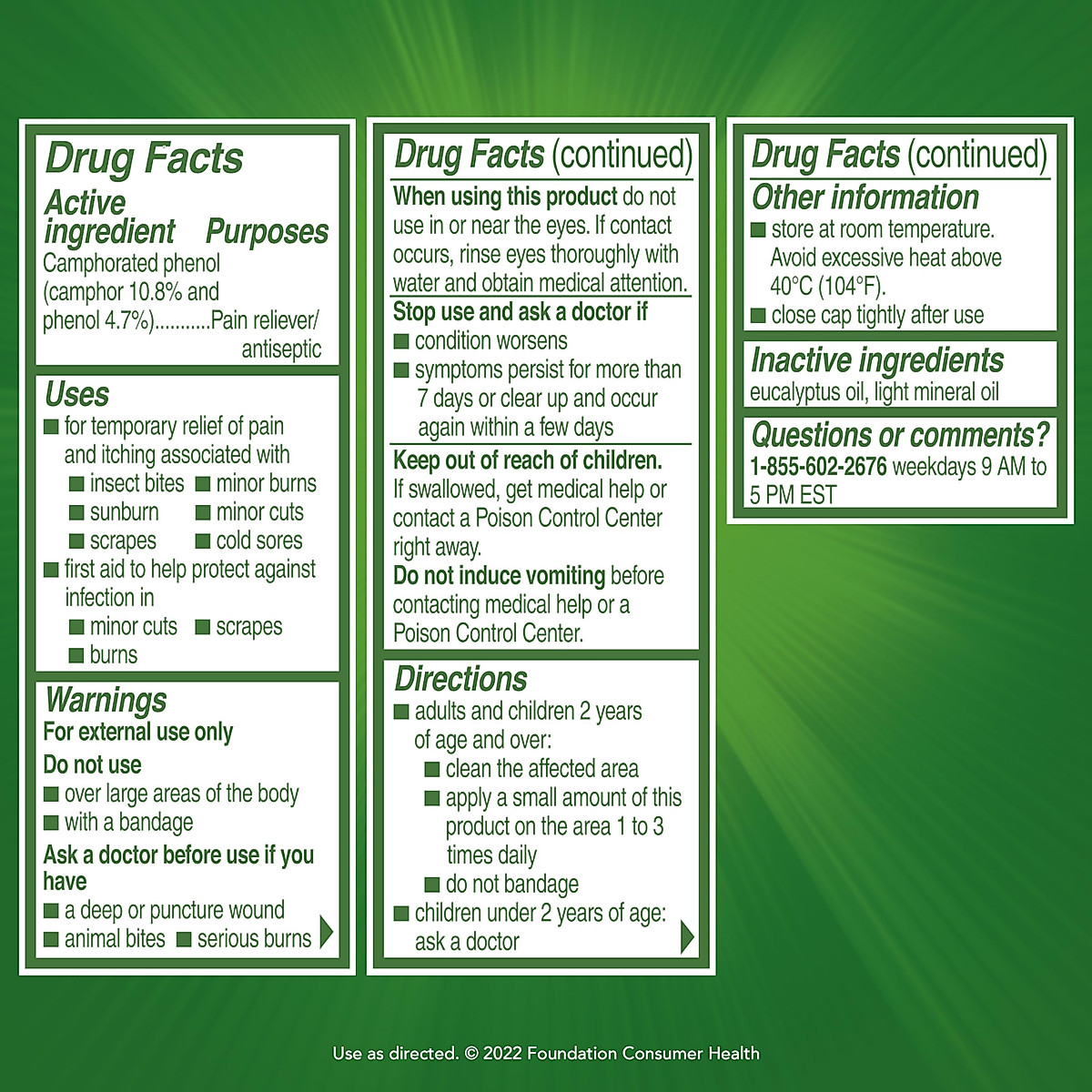 Campho Phenique Maximum Strength Antiseptic Liquid, Pain Relief and Anti-Itch Treatment, Provides Instant Relief From Bug Bites, Minor Cuts and Skin Irritations, 0.75 Oz