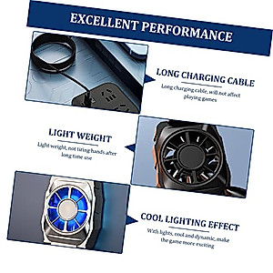 WOONEKY Radiator Reduction Cooling Practical Noise for Cellphone Live Cooler Streaming Portable Game Device Cretaive Outdoor Gaming Fan Professional Mini Smartphone Handle Cell Phone