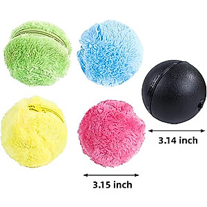 CHNLML Active Rolling Ball for Dogs, Magic Automatic Ball Funny Dog Cat Interactive Toys Plush Electric Rolling Balls (1 Set)