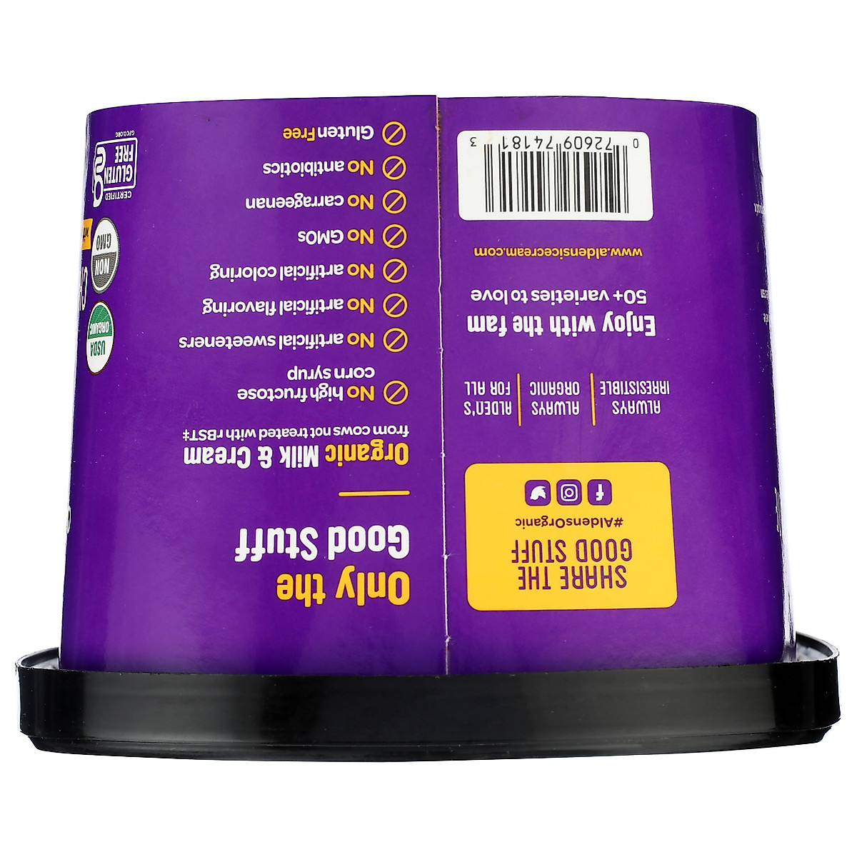 Alden's, Organic Chocolate Chocolate Chip Ice Cream, 48 oz (Frozen)