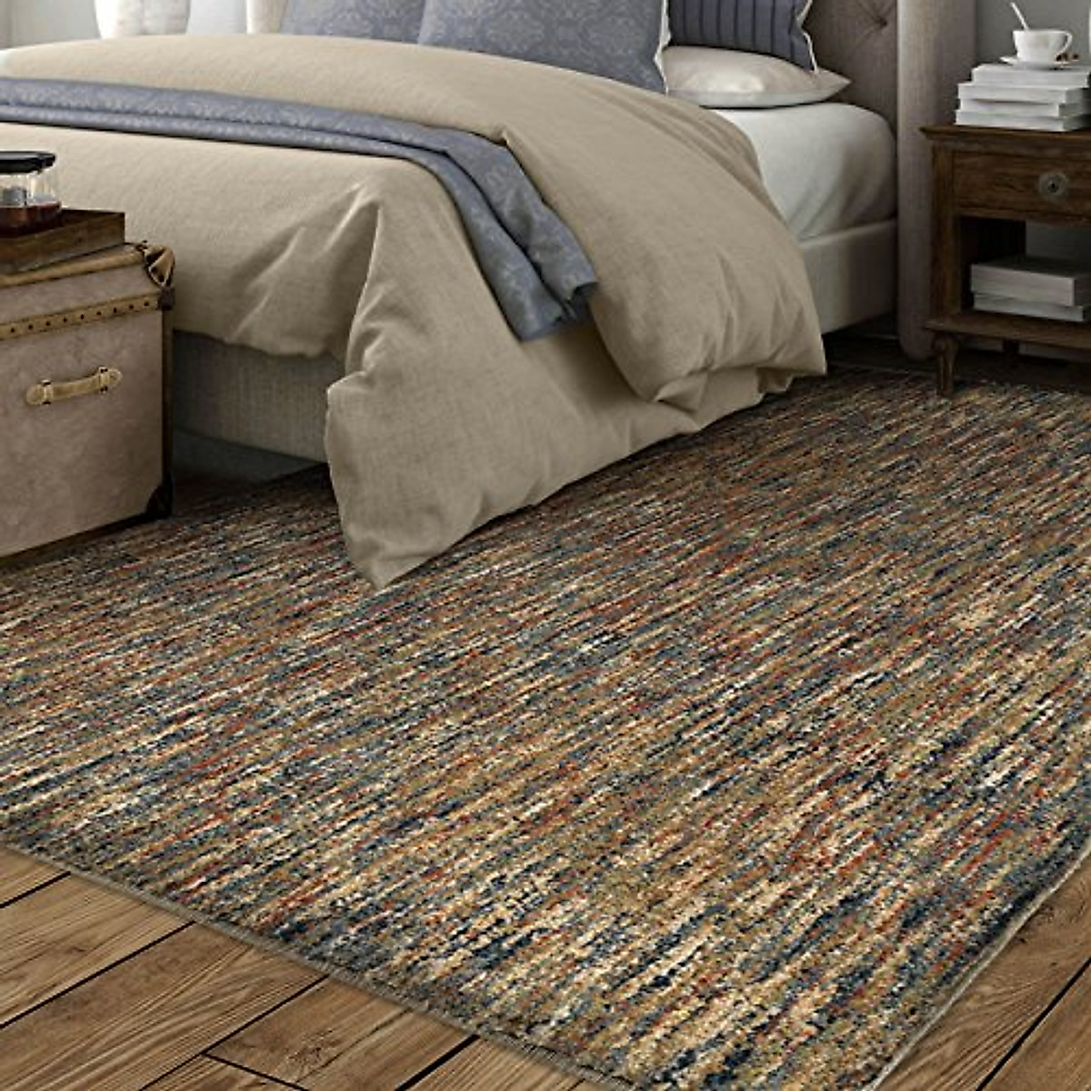 Orian Rugs Super Shag Collection 386301 Multi-Solid Area Rug, 7'10" x 10'10", Multicolor