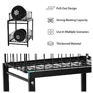 SIMCAS Under Kitchen Sink Organizers and Storage, 2-Tier Pull Out Cabinet Organizer with Sliding Basket Drawers for Under Sink Storage, Bathroom Sink Organizer Shelf, Pull Out Home Organizers, Black