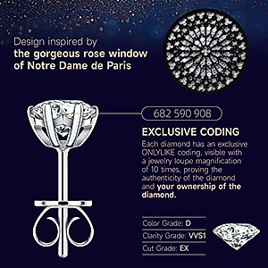 Diamond Earrings for Women Men, Gifts for Wife Mom Girlfriend, 2 carats D Color (VVS1) Moissanite Diamond Stud Earrings, Anniversary Jewelry Present for Wife, Birthday Valentines Gifts