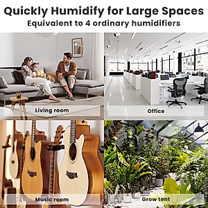 LACIDOLL Humidifiers for Large Room, 4.8Gal/18L Wholehouse Humidifiers 2000 sq.ft, Ultrasonic Cool Mist Large Humidifiers Dual 360° Nozzles Top Fill Floor Humidifier for Home Grow Tent