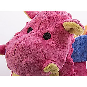 goDog Bubble Plush Dragons Squeaky Dog Toy, Chew Guard Technology - Coral, Large