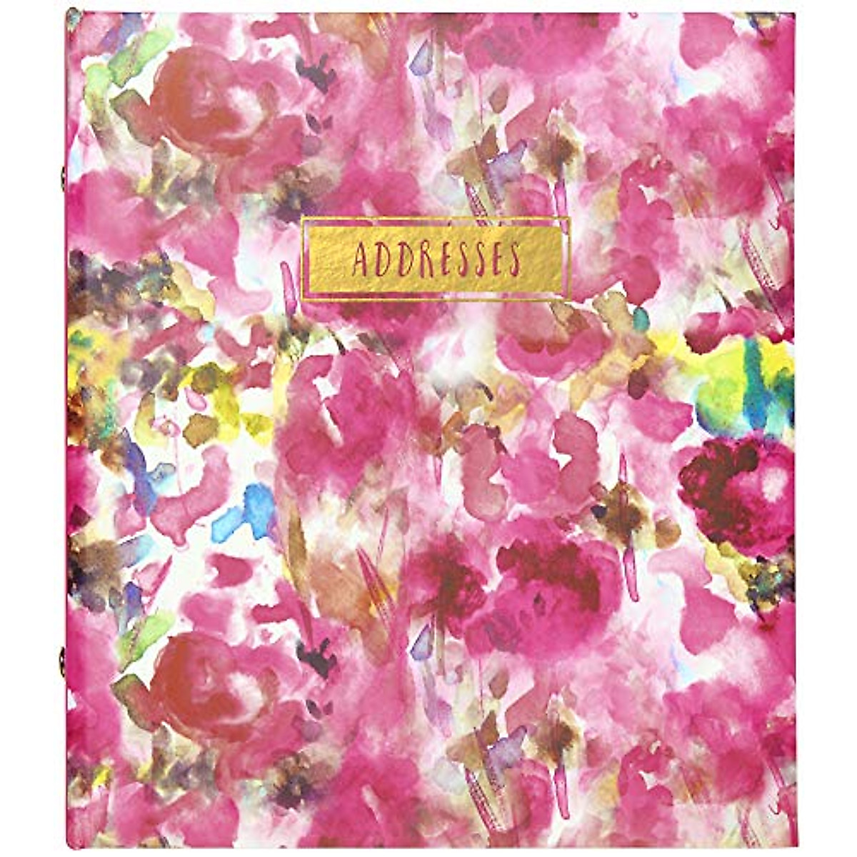 C.R. Gibson Floral Watercolor Refillable 6-Ring Address Book, 440 Entries, 6.5" W x 7.25" L