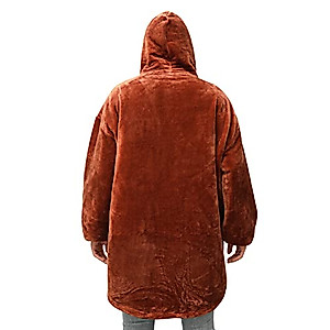 rericonq Blanket Hoodie, Oversize Hoodie Blanket Wearable For Women Man Teens,Warm Fleece Sweatshirt With Giant Pocket Thick Flannel Blanket Hooded