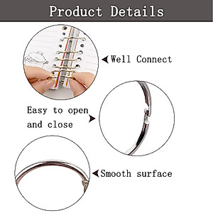 Loose Leaf Binder Rings 1-Inch（100 Pack） Office Book Rings, Nickel Plated Steel Binder Rings, Key Rings, Metal Book Rings, for School，Sliver