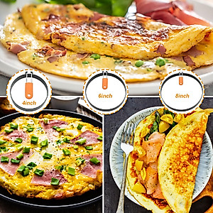 Qivine Egg Rings for Frying Eggs, Round Egg Rings for Egg Mcmuffins with Silicone Handle, 3Pcs Egg Rings for Griddle Egg Circles for Frying Eggs, Nonstick Fried Egg Cooker Ring with Oil Brush