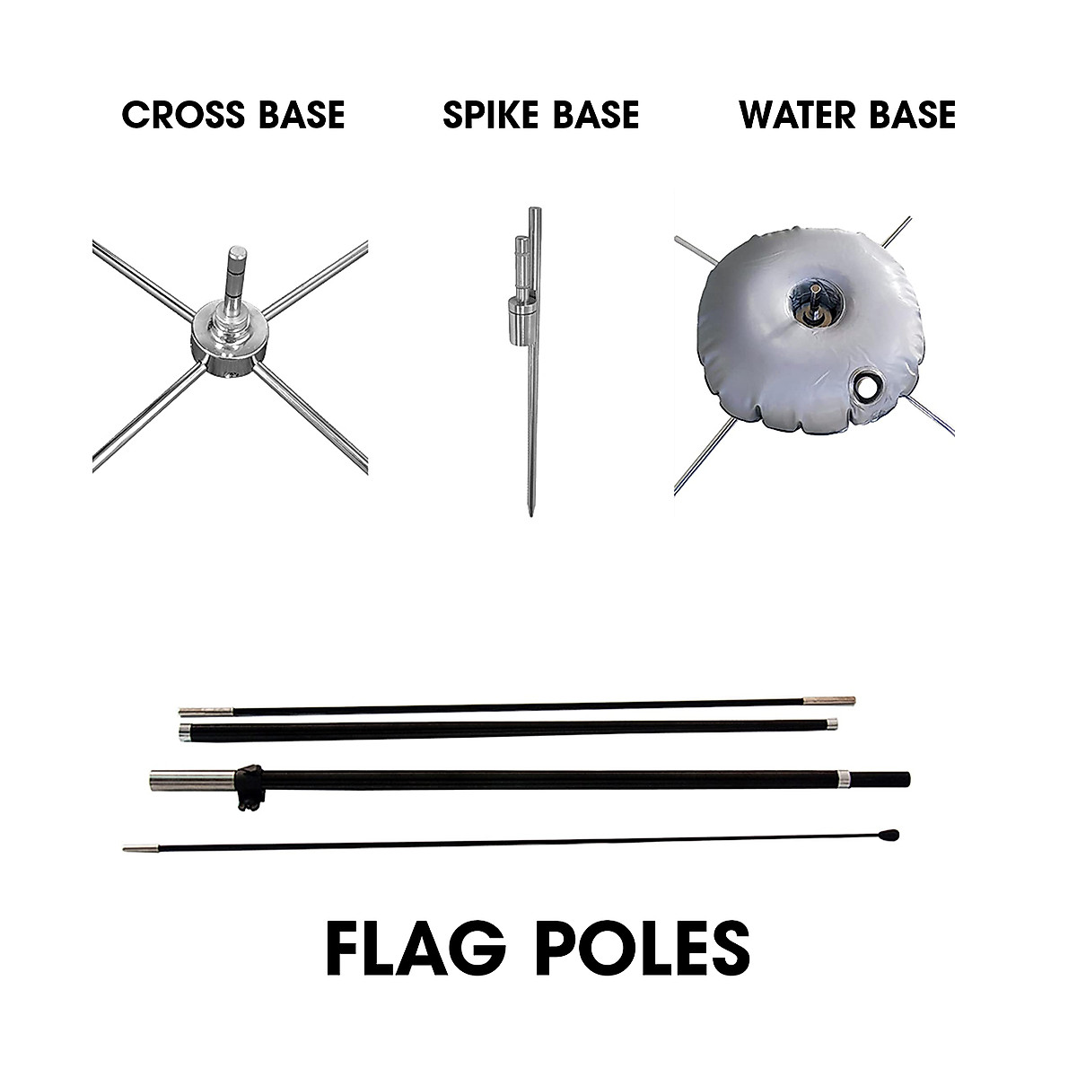 BannerBuzz Custom Shark Fin Flags with Hardware includes Aluminum Flag Pole & Ground Spike Base or Cross Base, Flutter Flag for Promotional Display Advertising, Indoor-Outdoor, Trade Shows (3.67 x 14.67 , Double Sided with Spike Base)