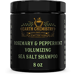 Earth Chemistry Rosemary & Peppermint Volumizing Sea Salt Shampoo, DHT Blocking Shampoo, Volumize Oily or Thin Hair, Stimulate Hair Growth