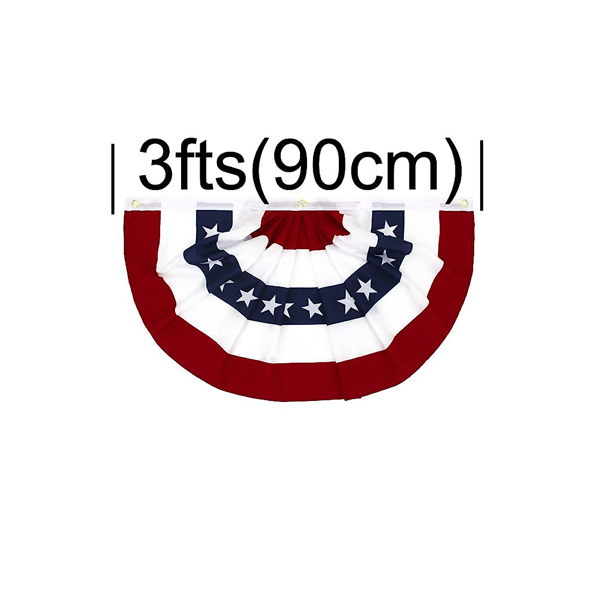 Flaglink 1.5x3Ft American Pleated Fan Flag Width Approx 90cm - US Patriotic Half Fan Bunting Flag 4 PACK