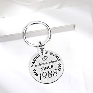 ABNTY 36th Birthday Gifts for Women Men, 36 Year Old Birthday Keychain, Born in 1989 Gifts, 1989 Birthday Decorations