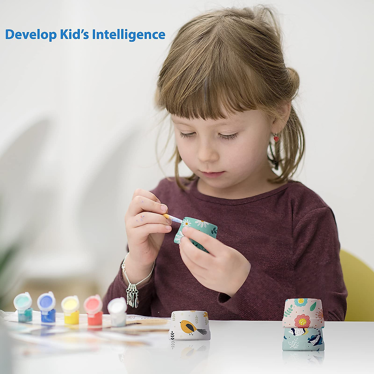 2-Pack Wind Chime Kit Arts and Crafts DIY Wind Powered Musical Chime Gift for Boys and Girls Construct & Paint Crafts for Kids Ages 4 5 6 7 8