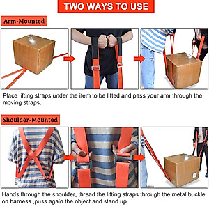 Moving Straps Lifting System Kit Moving Strap with Non-Slip Silicone for 2-Person and Widen Handle Lifting Straps for 1-Person for House-Moving, Furniture, Appliances, Boxes, Heavy Objects Moving
