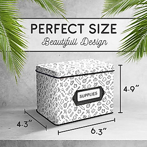 Kitchen Storage Accessories recipe box | recipe box with cards | decorative tin box | recipe box includes 24 cards and 12 dividers | gift box | recipe card box