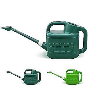 Qilebi 2 Gallon Watering Can for Outdoor Plants, Modern Watering Cans for House Plant Garden Flower, Plastic Watering Cans with Removable Nozzle and Long Spout