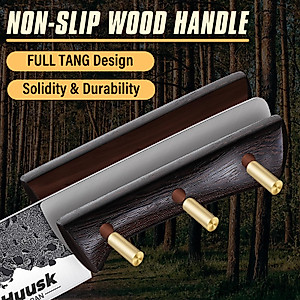 Huusk Knife Set, Hand Forged Chef Knife Set Professional, High Carbon Steel Butcher Knife Set, Camping Cooking Knife Set, Japanese Kitchen Chef Knife Set for Home, Outdoor BBQ, Gift Idea Men