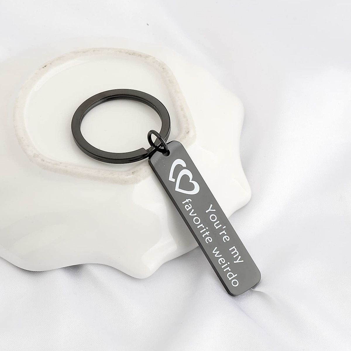 BNQL You're My Favourite Weirdo Keychain Funny Valentines Keychain Gift for Him or Her