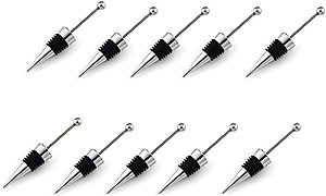 10Pcs Gadget Add a Bead Rhinestone Lampwork Decorative Beaded Wine Bottle Stopper Zinc Alloy Silver Beadable Bottle Sto