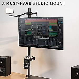 VIVO Aluminum C-Clamp with 1/4 inch-20 and 3/8 inch-16 Female Socket for Tables, Desk Mount, 1.8 inch Maximum Desktop Thickness, 2 Clamps, MOUNT-CP02