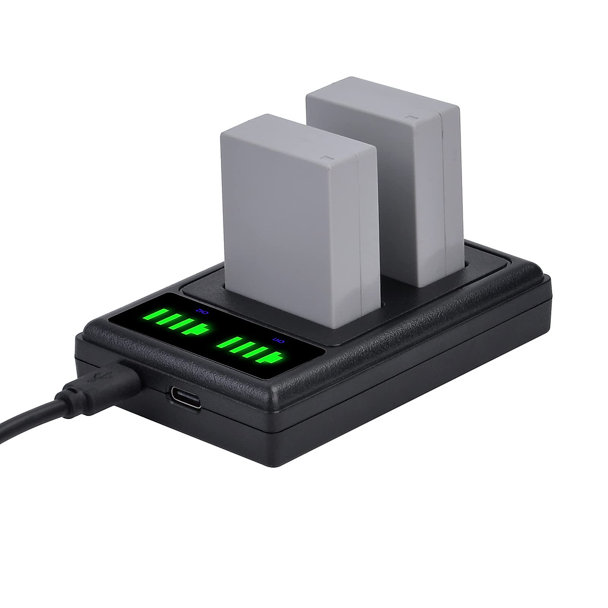 Batmax 2-Pack LP-E8 LP E8 Battery (1800mAh)+ LCD Dual USB Charger for Canon EOS Rebel T2i, T3i, T4i, T5i, EOS 550D, EOS 600D, EOS 650D, EOS 700D DSLR Digital Camera