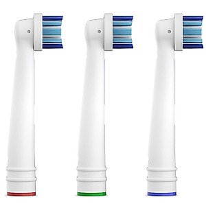 Amazon Brand - Solimo Total Power Replacement Brush Heads, 3 Count, White (Fits Most Oral-B Electric Toothbrushes)