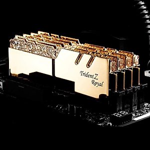 G.SKILL Trident Z Royal Series (Intel XMP) DDR4 RAM 32GB (2x16GB) 3200MT/s CL16-18-18-38 1.35V Desktop Computer Memory UDIMM - Gold (F4-3200C16D-32GTRG)