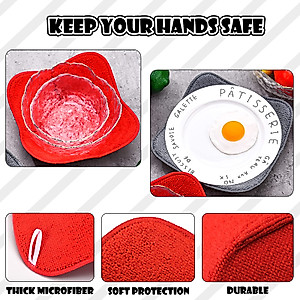6 Pieces Bowl Holder Microwave Bowl Cozy Small Bowls Holder Bowl Potholders for Microwave Hot Plate Bowl Food Temperature for Home Kitchen Key Holder Sponge and Microfiber