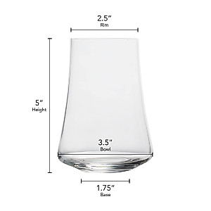Mikasa Aline Set of 4 Highball Tumbler Cups, 17-Ounce, Clear