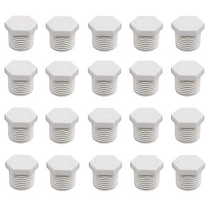 20 Pcs of PVC Pipe Plug,Eau 3/4 NPT Water Heater Drain Plug Compatible with RV,Irrigation,Underground Sprinkler Systems,Swimming Pools,Outdoor Applications and Water Supply Lines.