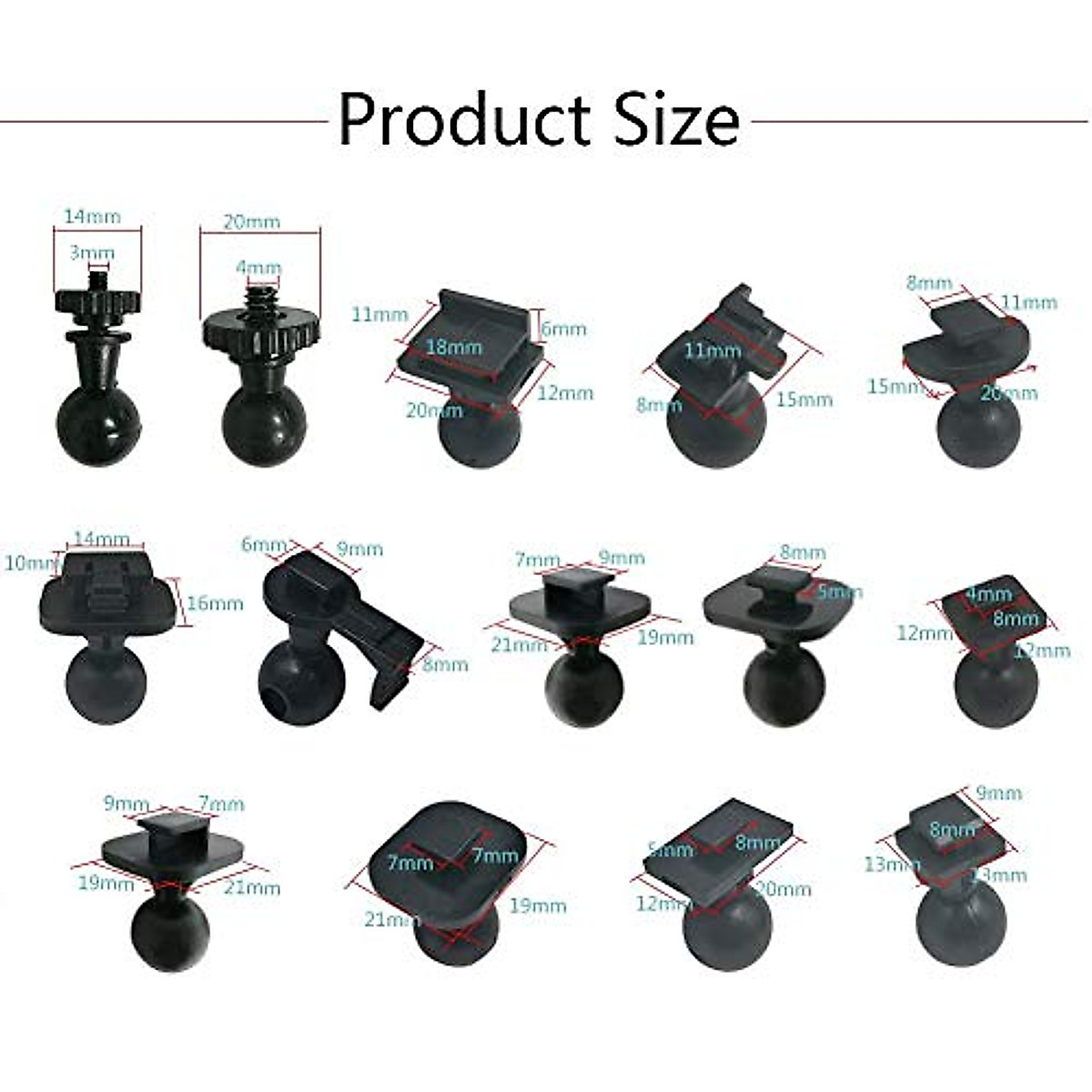 Hundyer Come with 14PCS Bracket Suit Most Other Dash Cameras and Cam/GPS Compatible with APEMAN Rexing YI 2.7 Peztio Roav VaVa KDLINKS X1