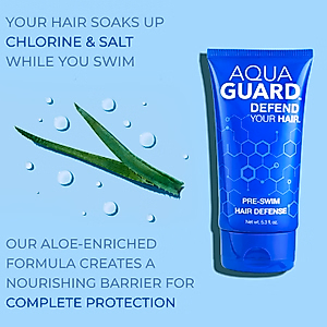 AquaGuard Pre-Swim Hair Defense | Prevents Chlorine Damage, Softens Hair | Color Safe, Leaves Hair Smelling Great | 5.3 oz (1 Pack)