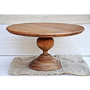 14 inch Wood cake stand Wedding cake display Rustic cupcake holder Donuts pedestal Barn table decoration for birthdays, baby showers