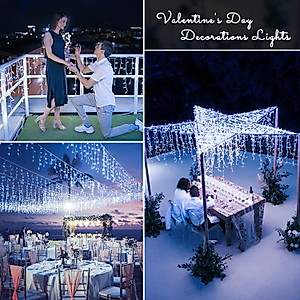 JMEXSUSS 77.6FT 800 LED Icicle Christmas Lights Outdoor, 8 Modes White Icicle Lights Outdoor Waterproof, Connectable Ice Lights Outdoor Christmas String Lights for House Wedding Christmas Decoration