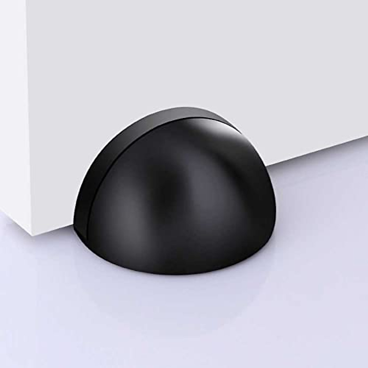 5PCS Double-Sided Adhesive Tape No Need to Drill Doorstop, Stainless Steel Half Dome Floor Door Stop Black Finish Door Stoppers by TPOHH